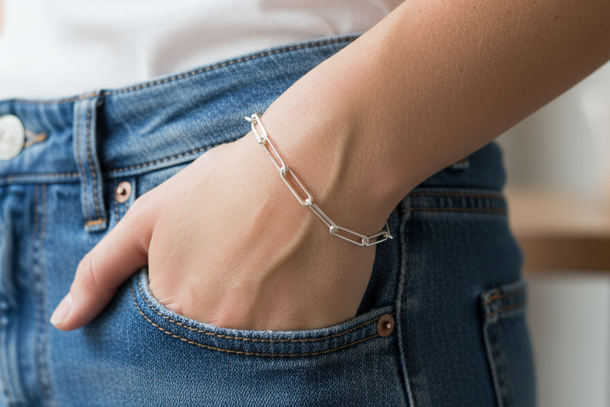 SILVER MEDIUM RILEY CHAIN BRACELET – Society Nautique